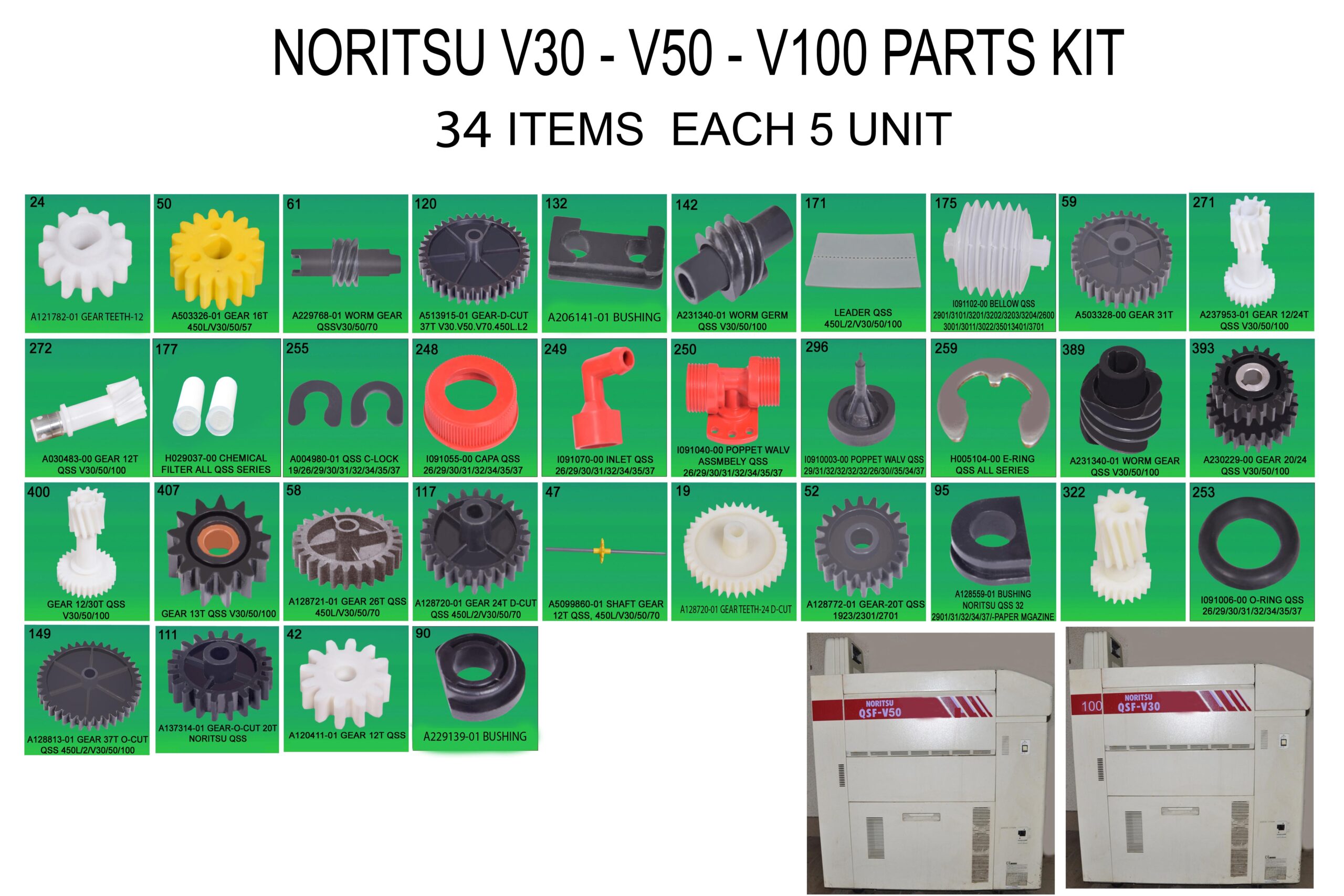 NORITSU V30/50/100 SPARE - PARTS KIT - Diamond Corporation